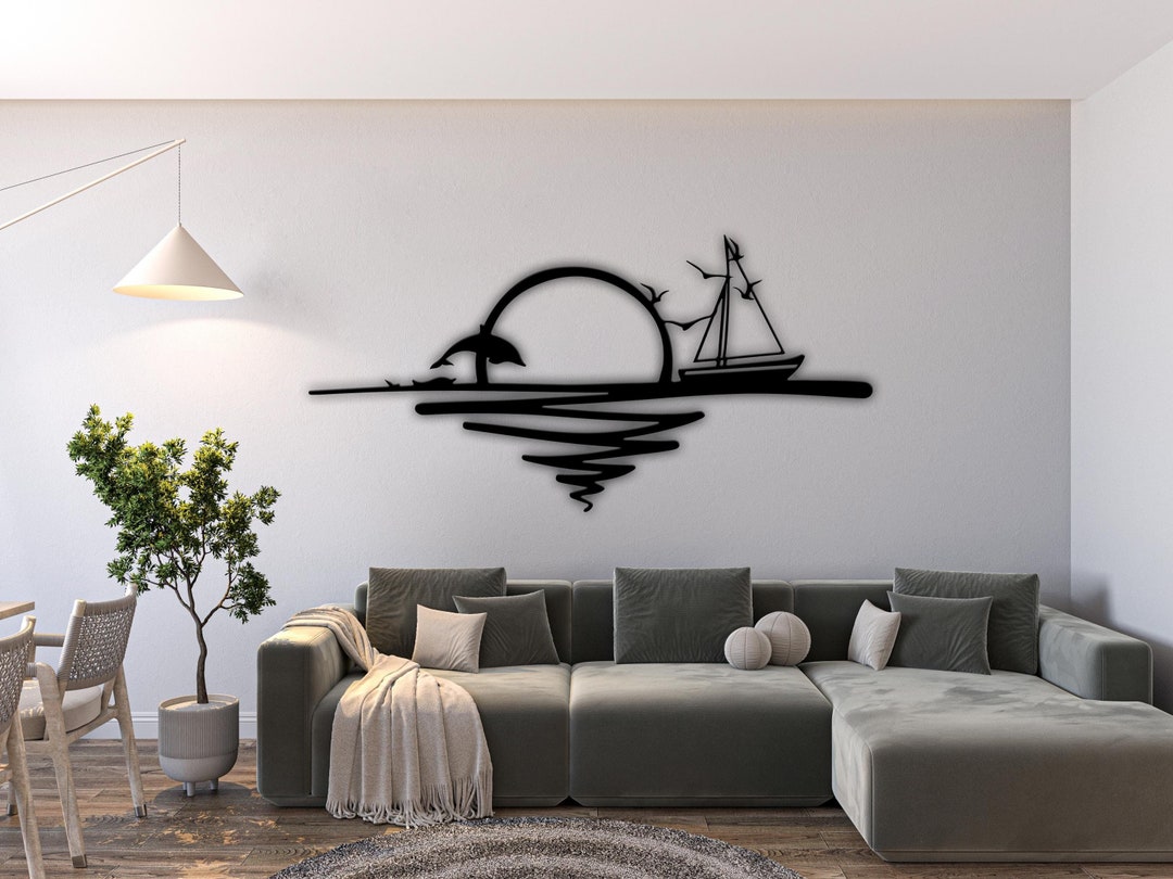 Sunset Svg, Sunset Laser Cut, Sunset Dxf, Sunset Metal Wall Art, Sunset ...