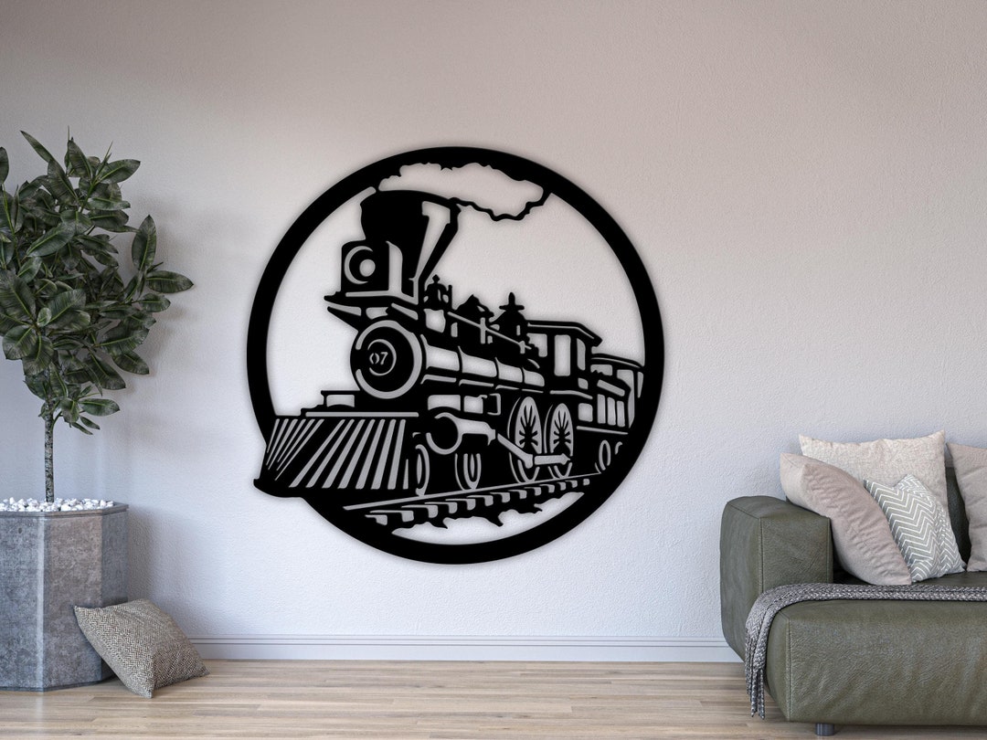 Train Metal Wall Art, Train Svg, Train Dxf, Locomotive Laser Cut ...