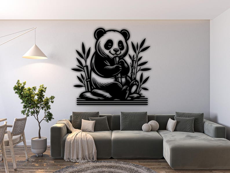 Panda Svg, Panda Laser Cut, Panda Dxf, Panda Metal Wall Art, Panda Cnc ...