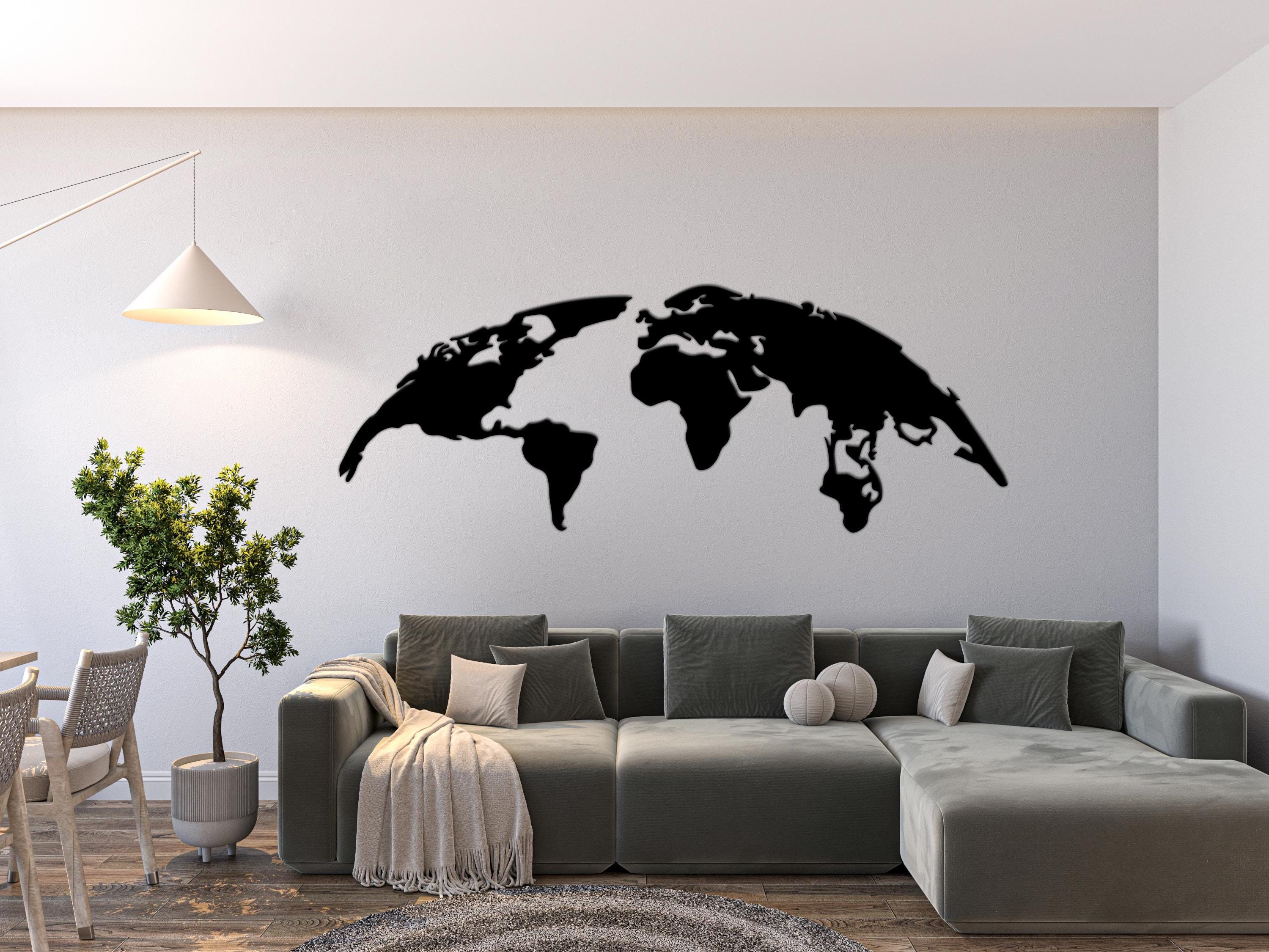World Map Svg, World Map Laser Cut, World Map Dxf, World Map Metal Wall ...