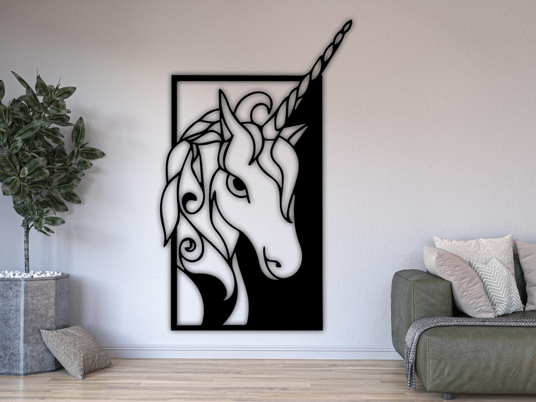 Unicorn Svg, Unicorn Laser Cut, Unicorn Dxf, Unicorn Metal Wall Art ...