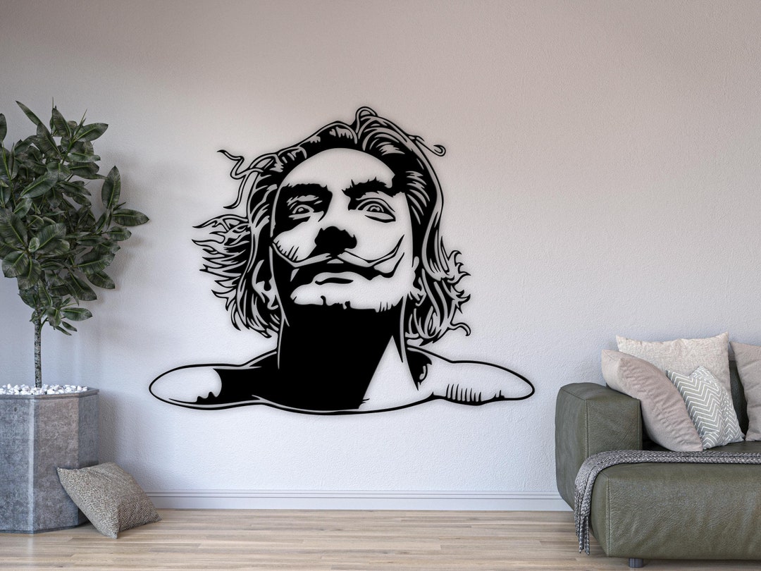 Salvador Dali Svg, Dali Metal Wall Art, Dali Dxf, Dali Laser Cut, Dali ...