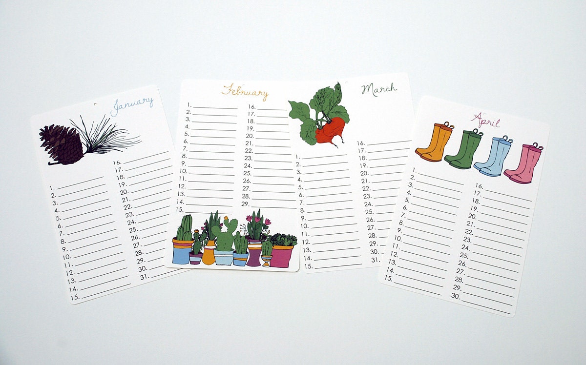 Perpetual Calendar IV in 5.5x8.5 Inches Wall Calendar - Etsy