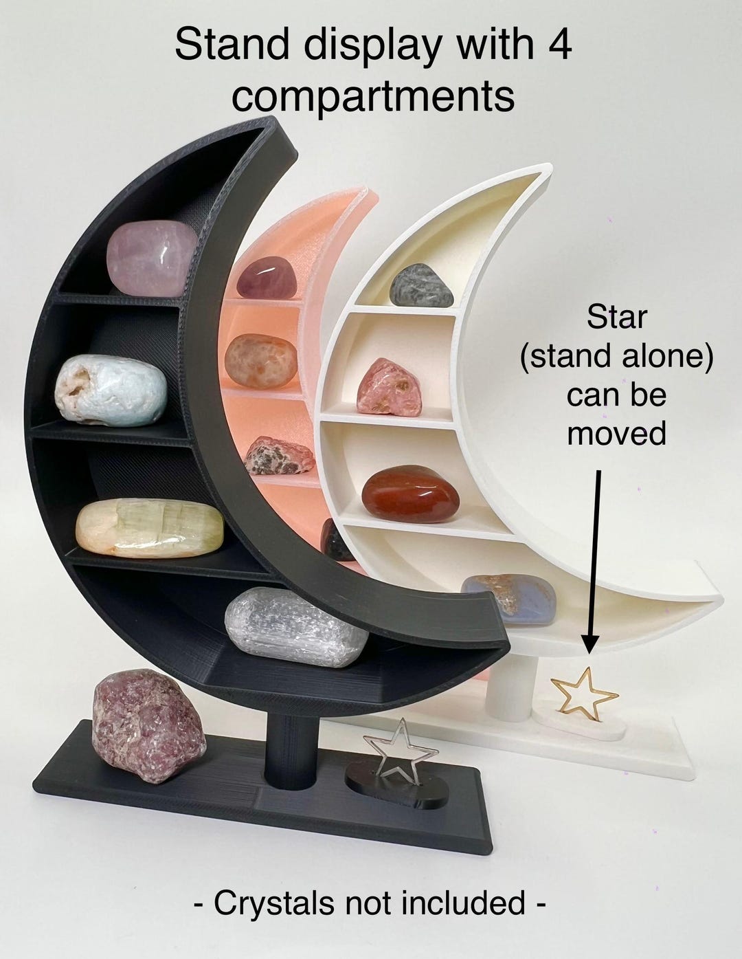Crescent Moon Crystals Display Stand. Modern and Minimalistic Design ...
