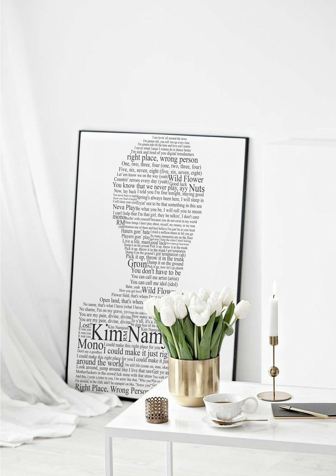 BTS Poster Minimal / Kim Namjoon Poster / RM Poster / Kim Namjoon Tableau Decor / RM Tableau ...