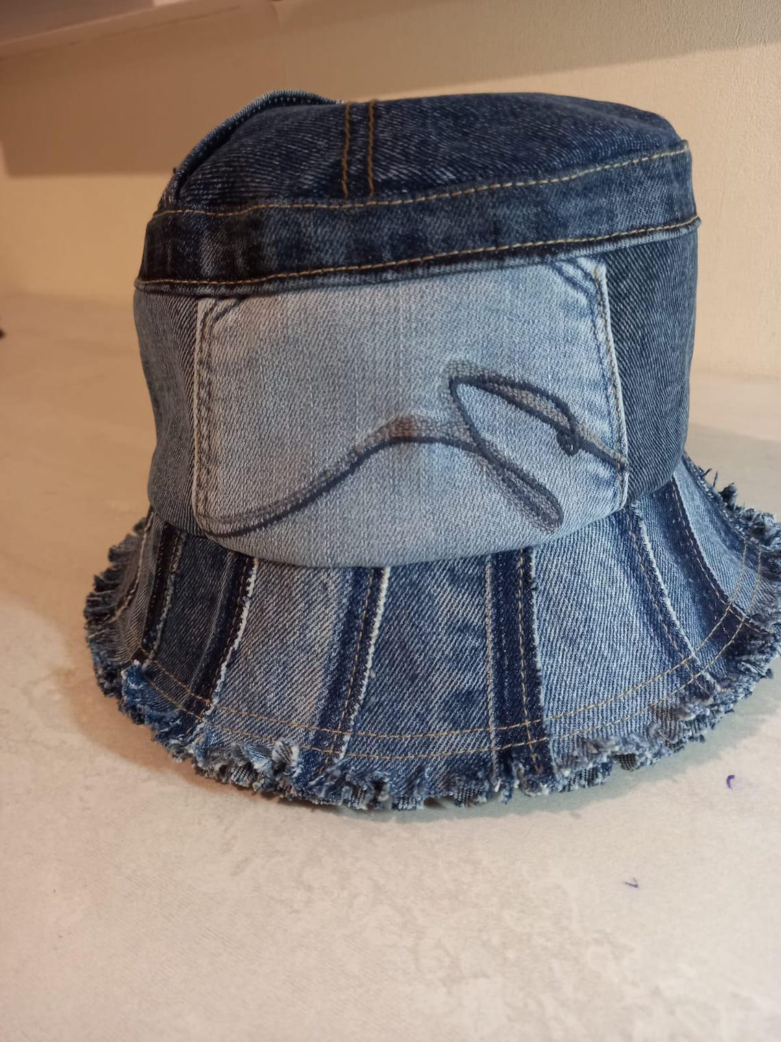 Bucket Hat: Handmade Upcycled Denim - Etsy