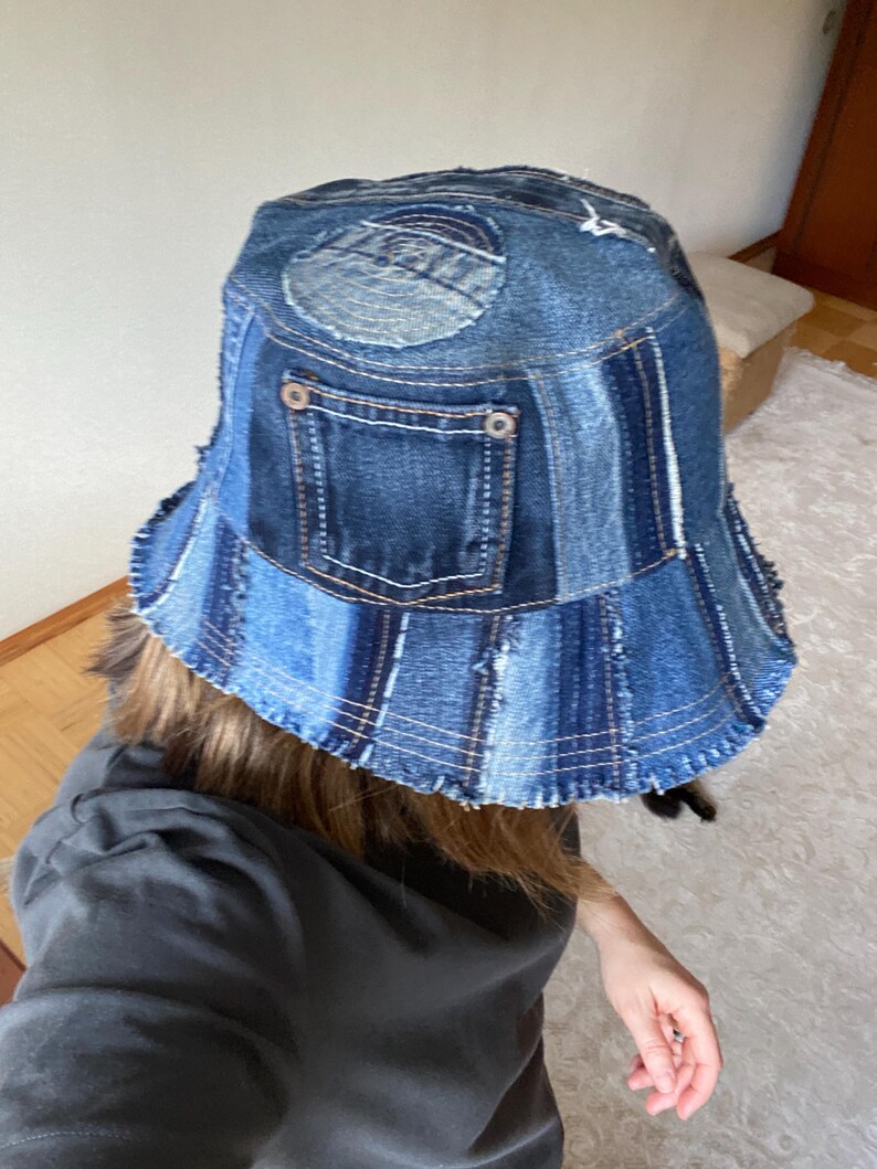 Bucket Hat: Handmade Upcycled Denim - Etsy