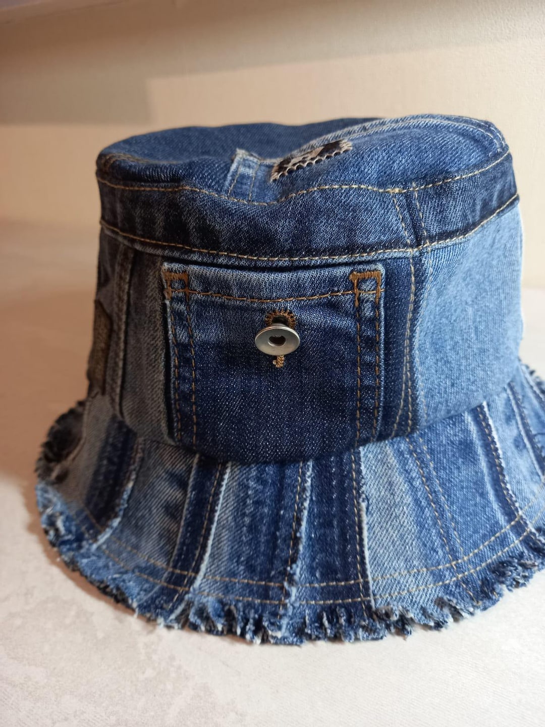 Bucket Hat: Handmade Upcycled Denim - Etsy