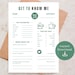 Food-themed Getting to Know You Questionnaire Printable, Favorite ...
