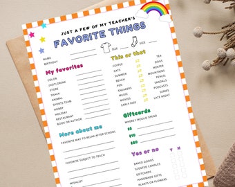All About My Teacher Printable, Meet the Teacher Survey, Get to Know ...