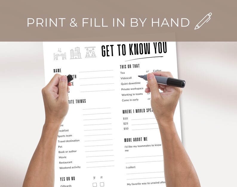 Getting to Know You Printable, Team Building Get to Know Me ...