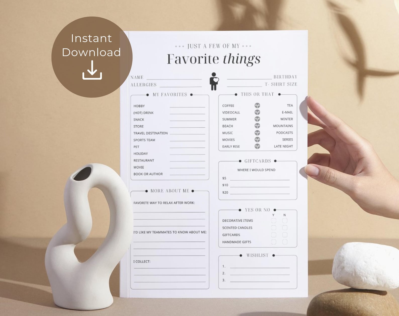 Employee Favorites List, Get to Know My Employees Printable, Team ...