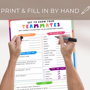 Getting to Know My Team Form Printable, Get to Know Me Questionnaire ...