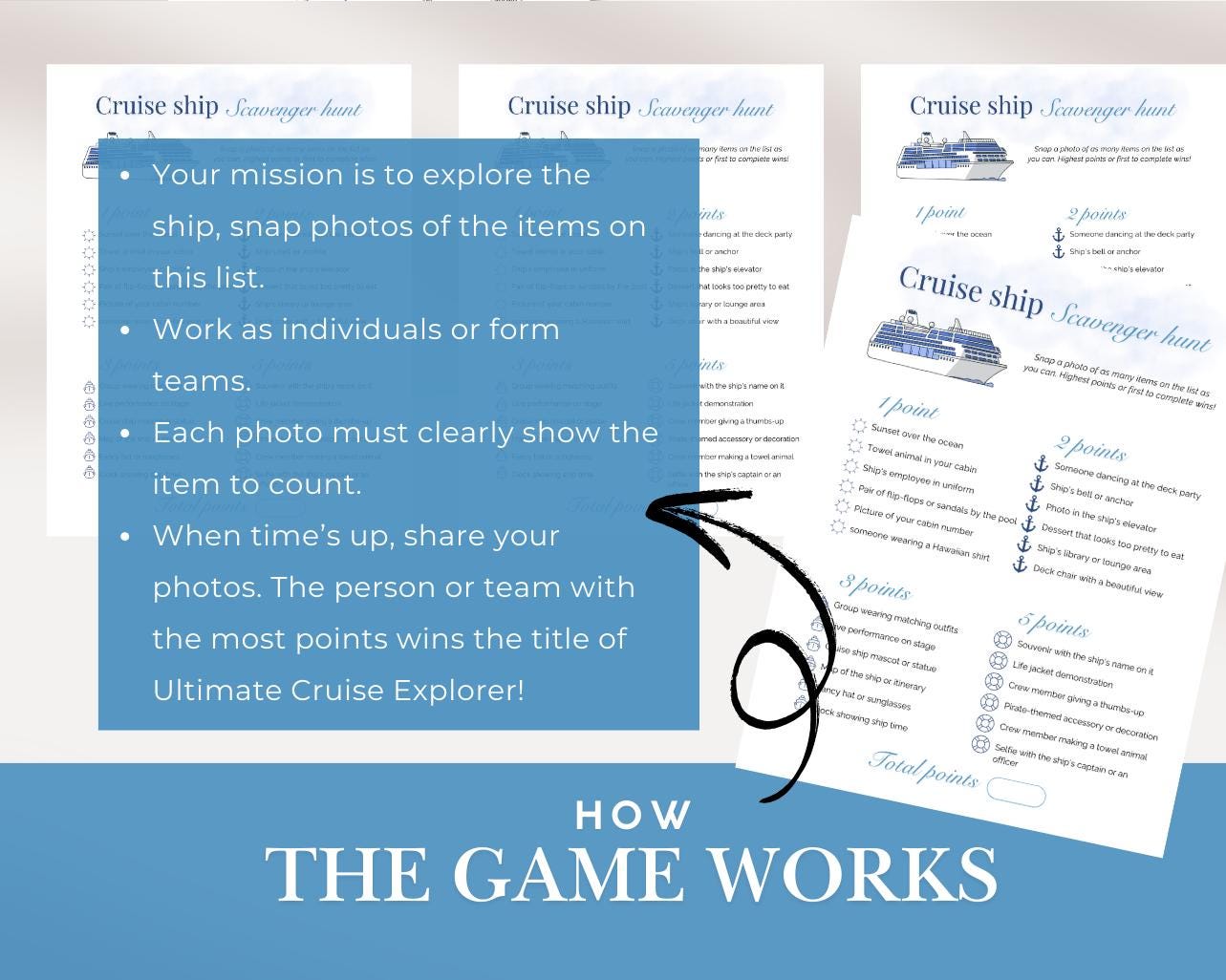 Cruise Ship Scavenger Hunt, Cruise Scavenger Hunt Printable, Ship ...