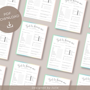 Getting to Know You Questionnaire Printable, Get to Know Me Survey ...