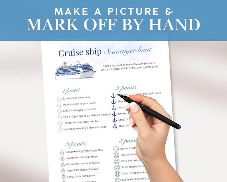 Cruise Ship Scavenger Hunt, Cruise Scavenger Hunt Printable, Ship ...