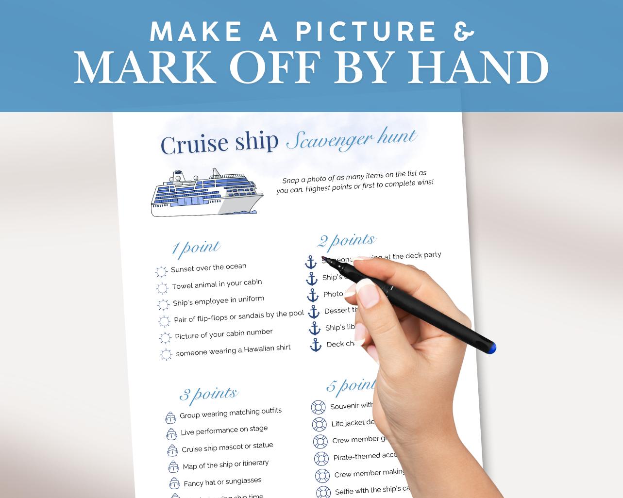 Cruise Ship Scavenger Hunt, Cruise Scavenger Hunt Printable, Ship ...