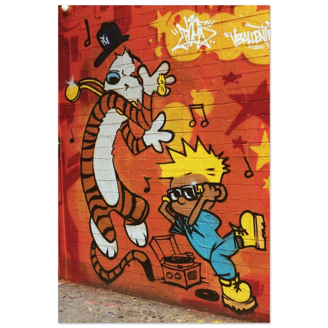 Calvin and Hobbes Dancing to the Music Poster - Etsy