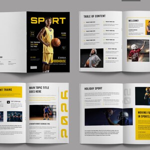 Sports Magazine Template Layout - Etsy Canada