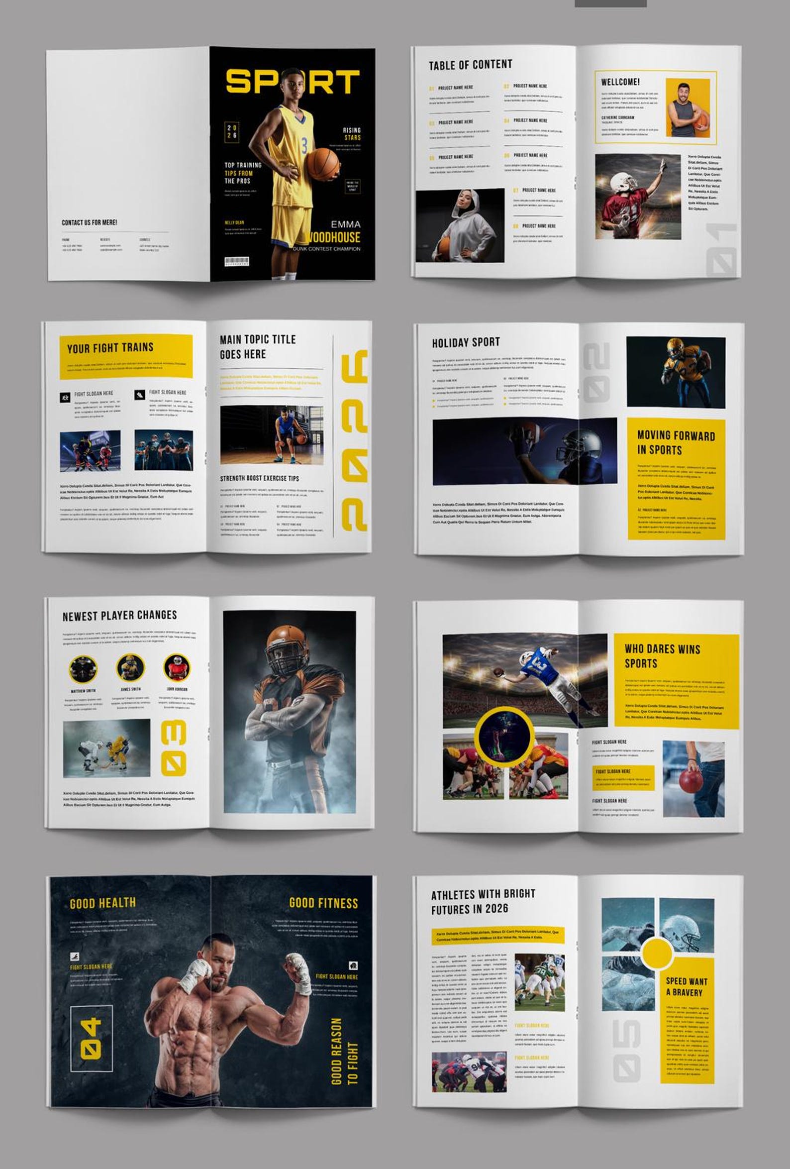 Sports Magazine Template Layout - Etsy Canada