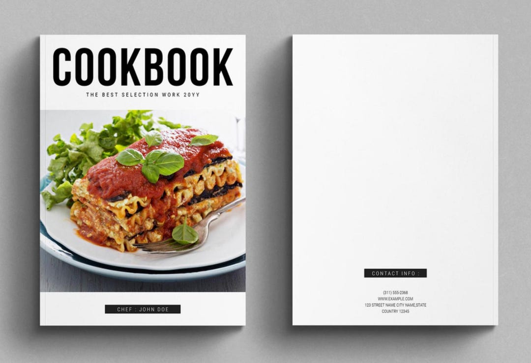 Cookbook Magazine Template Design Layout - Etsy