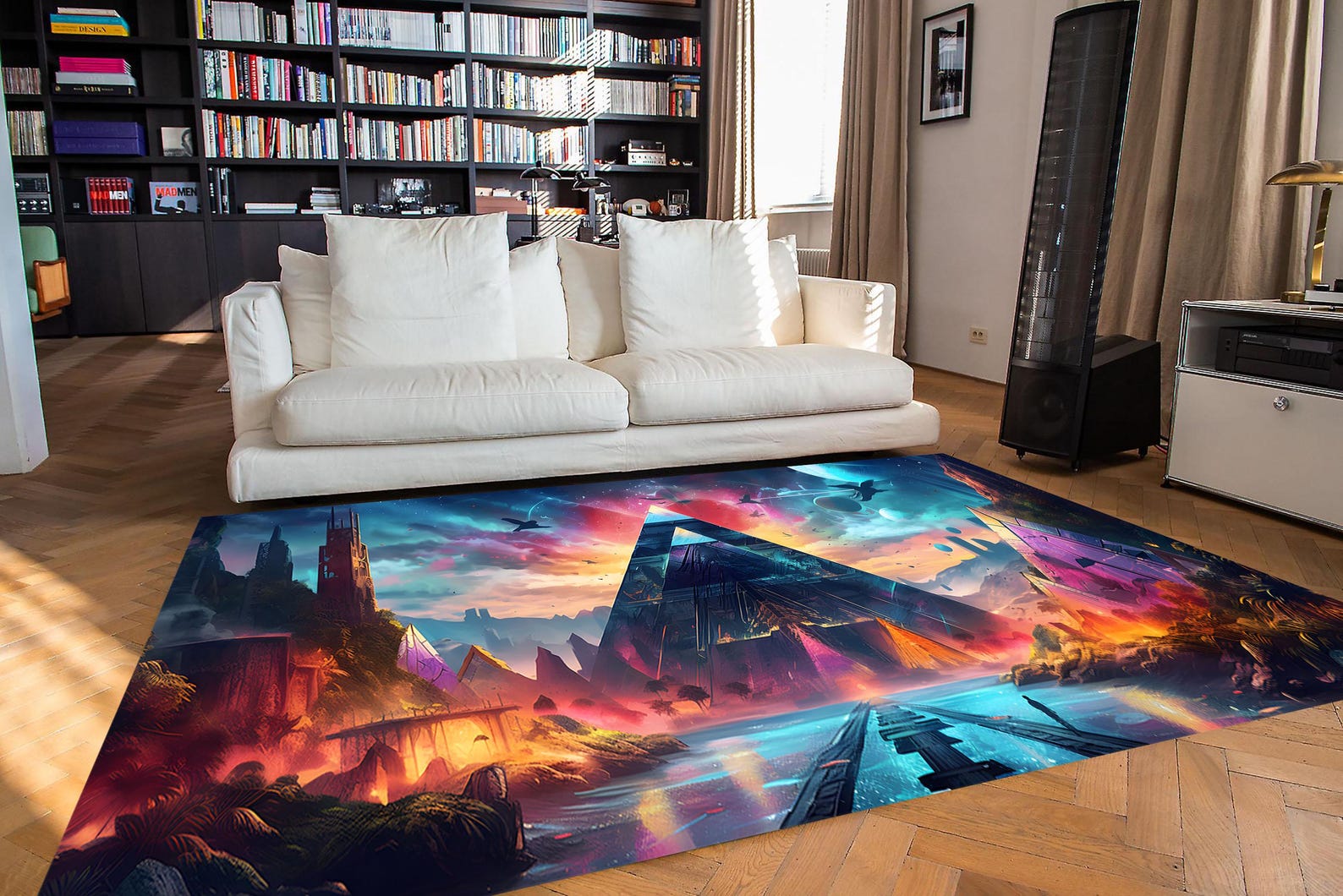 Cyberpunk Rug, Pyramid Rug, Cyberpunk Art, Cyberpunk Decor, Colorful ...