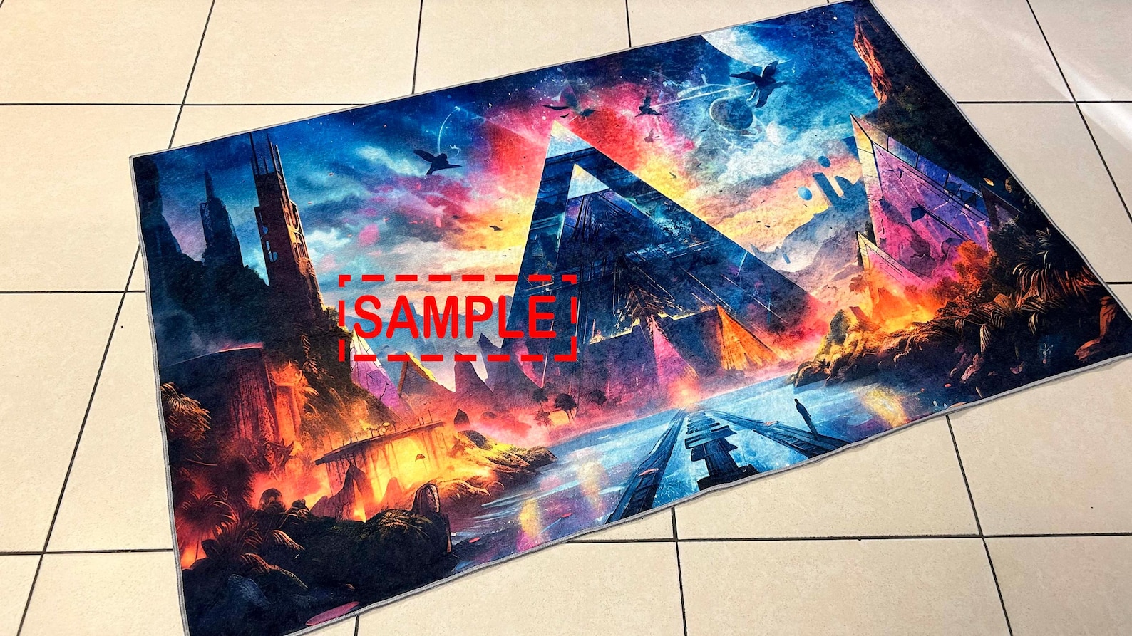 Cyberpunk Rug, Pyramid Rug, Cyberpunk Art, Cyberpunk Decor, Colorful ...
