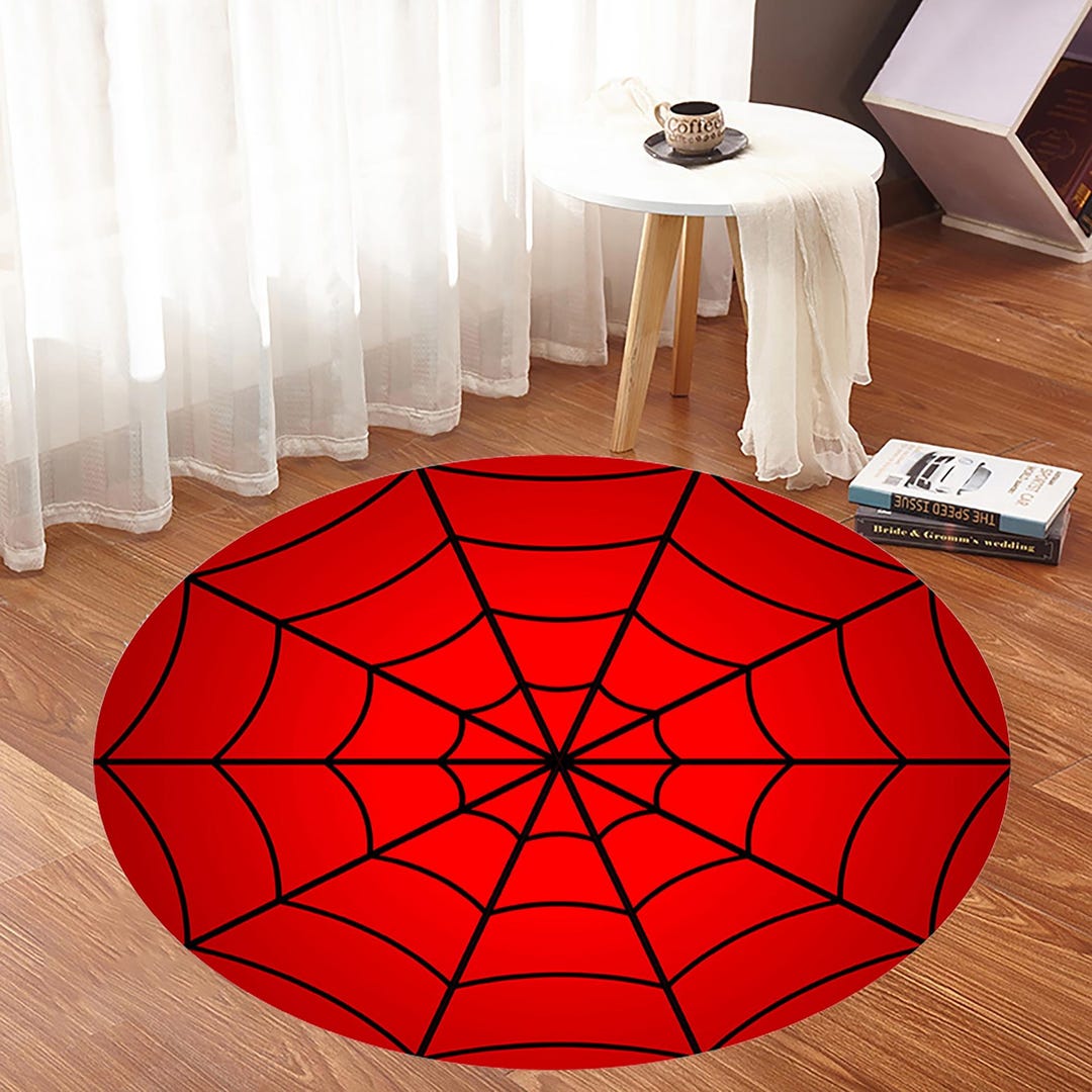 Spiderman Rug, Spiderman, Spider Rug, Cartoon Rug, Round Rug, Kids Room ...