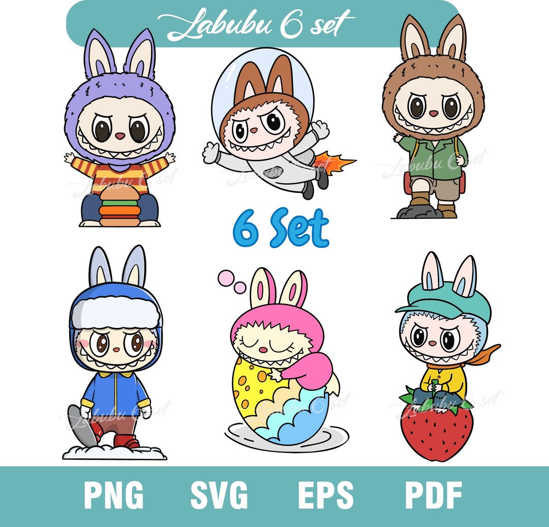 Labubu Digital Sticker Pack – Cute Monster Art for T-shirts, Phone ...
