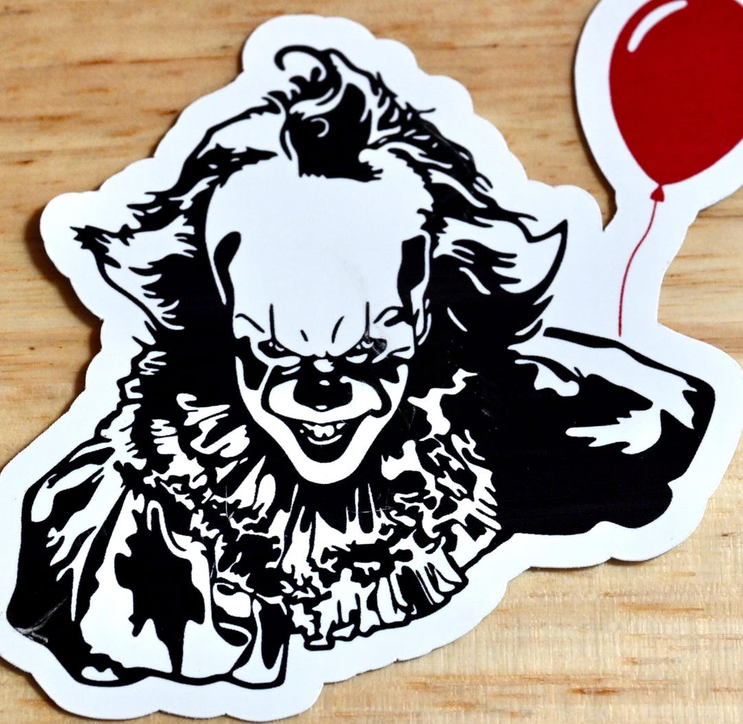 Pennywise Horror Sticker • Waterproof Vinyl • Red Balloon Design - Etsy