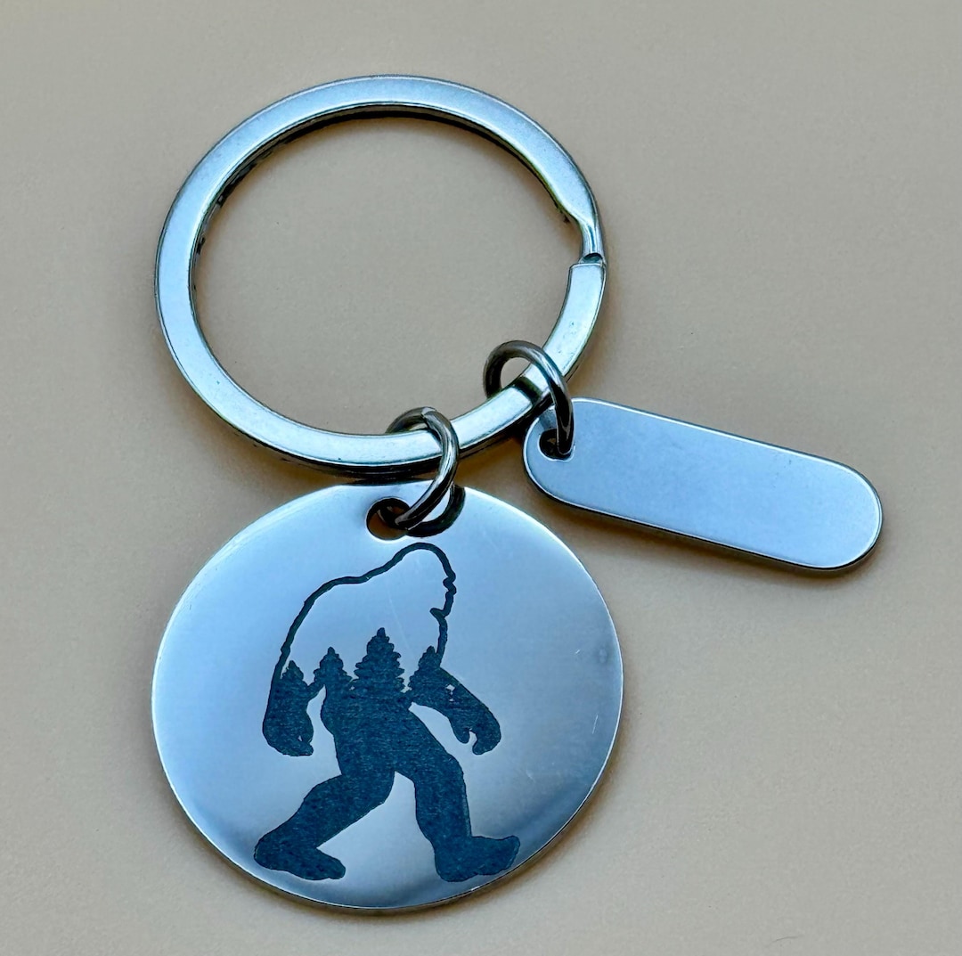 Yeti Bigfoot Keychain – Laser Engraved Steel – Personalized With Your ...
