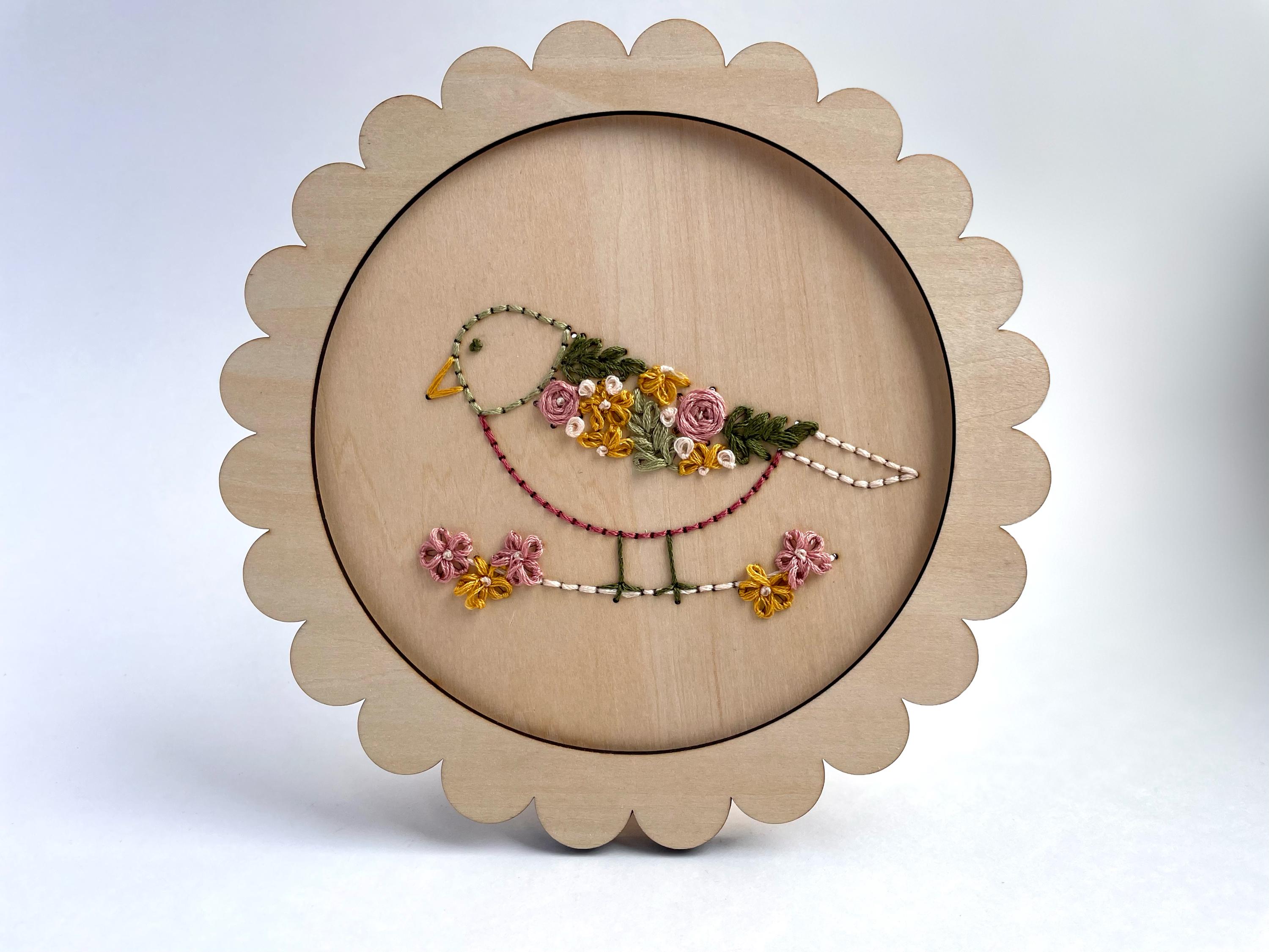 Scalloped Wood Frame for Round Embroidery Displays | Decorative Art ...