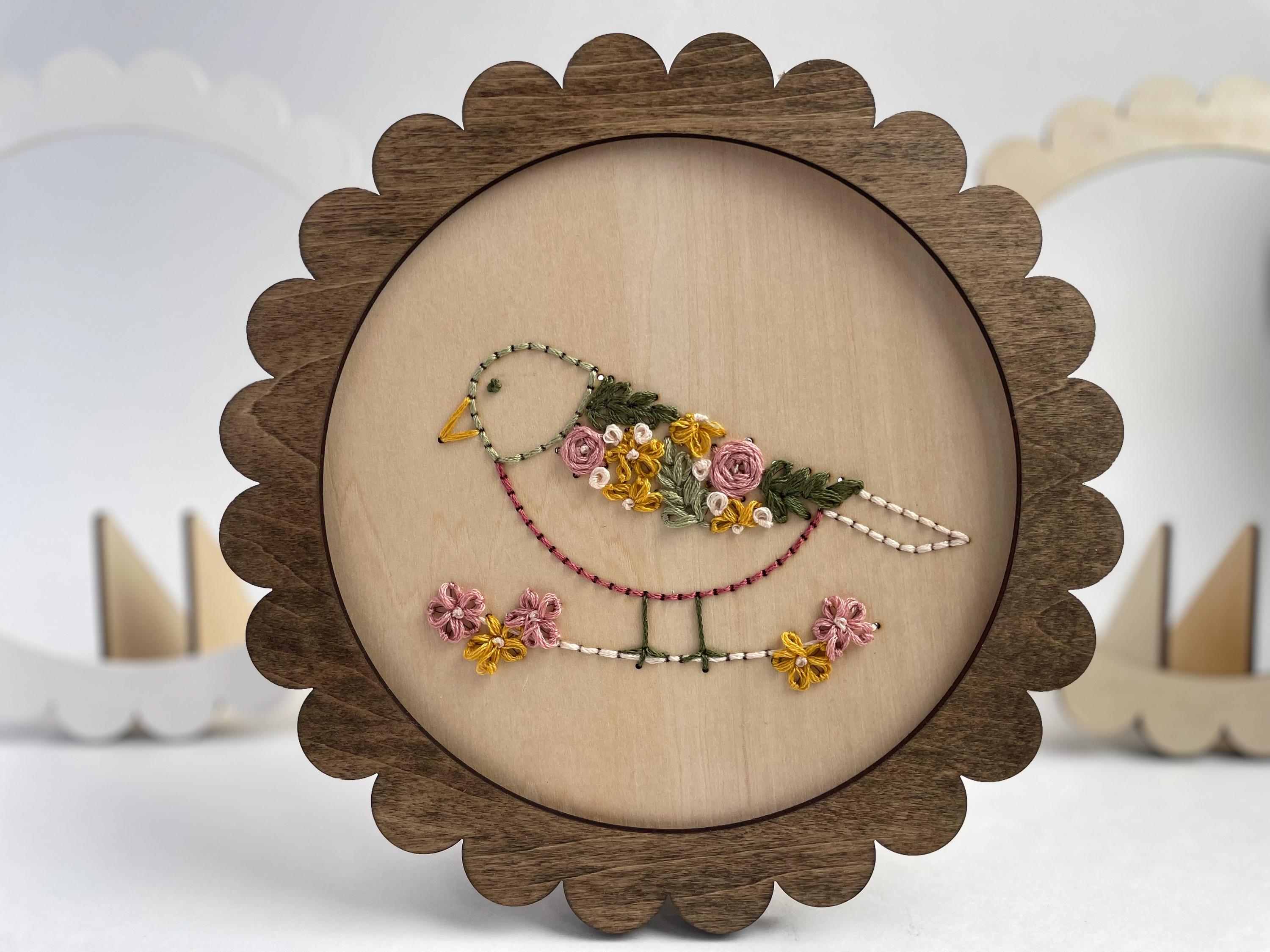 Scalloped Wood Frame for Round Embroidery Displays | Decorative Art ...
