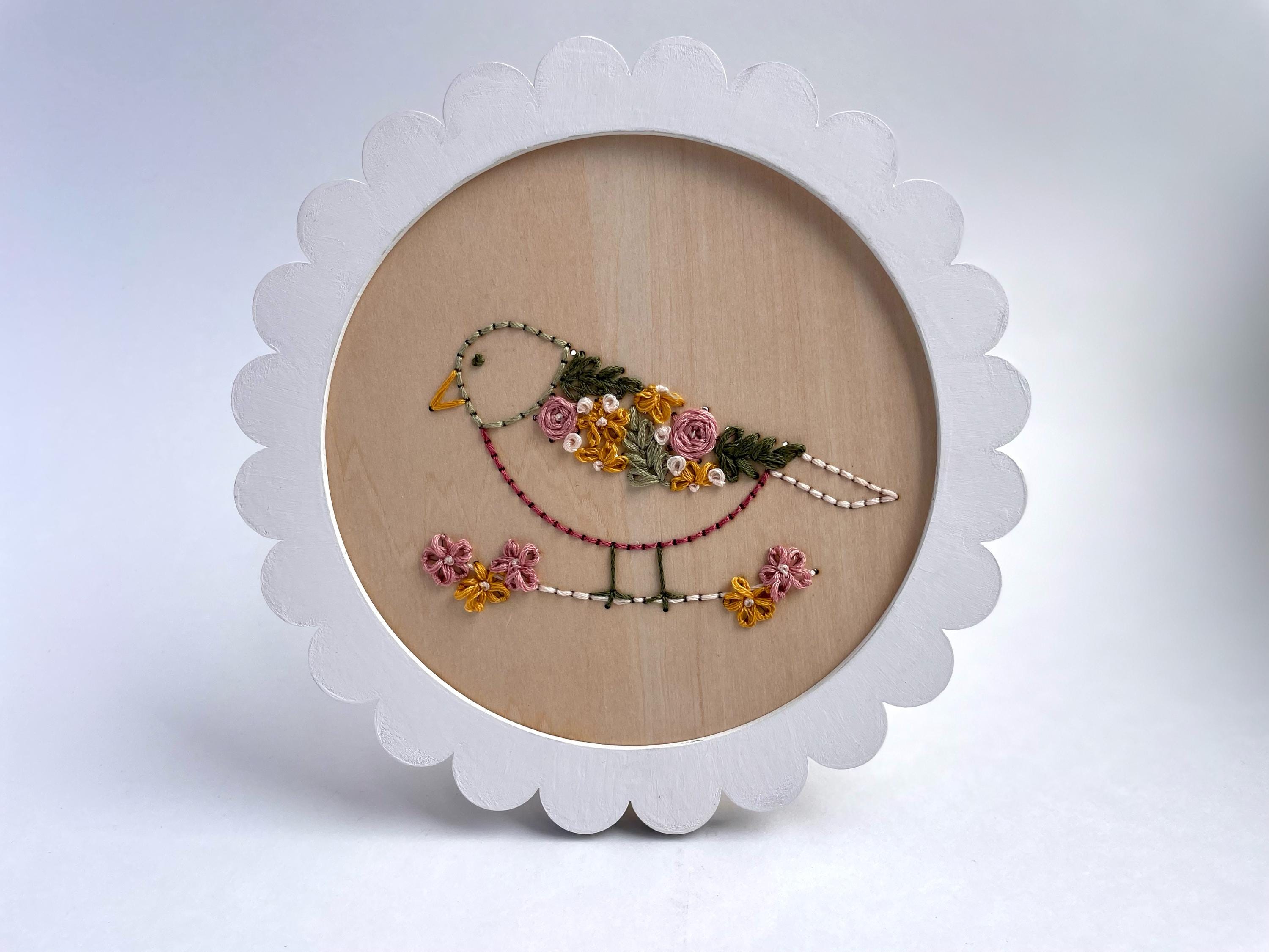 Scalloped Wood Frame for Round Embroidery Displays | Decorative Art ...