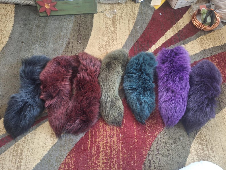Dyed Blue Fox Tails- Assortment of Colors - Etsy