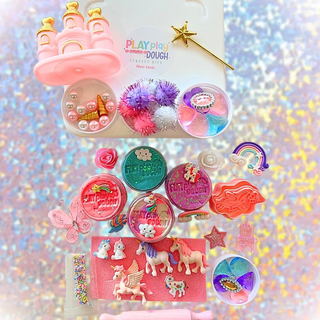 Magical Unicorn Playdough Kit, Play Dough Kit, Playdoh Kit, Kids ...