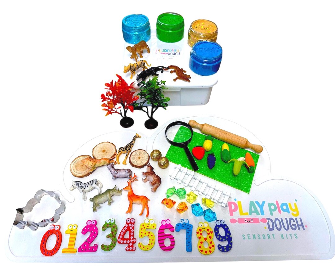 Zoo Animal Play Dough Sensory Kit, Non Toxic Play Dough Kit, Kids ...