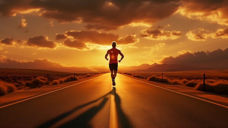 Sunset Runner Running Digital Art File Run Fitness Marathon Triathlon ...