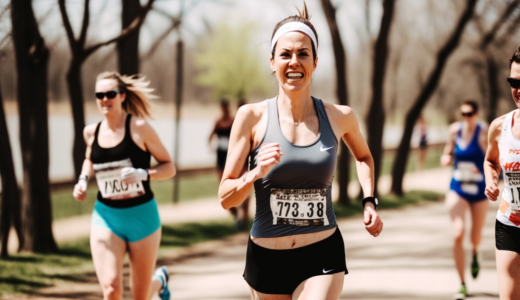 Empowered Speed: Digital Art Print of a Female Runner Racing Towards ...