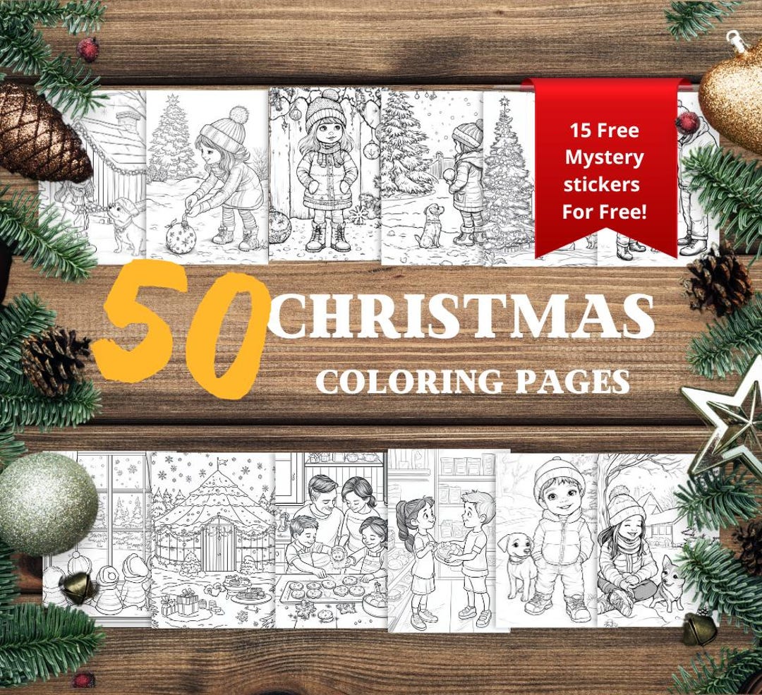 Christmas Themed Coloring Pages for Childs Cute Christmas Family ...