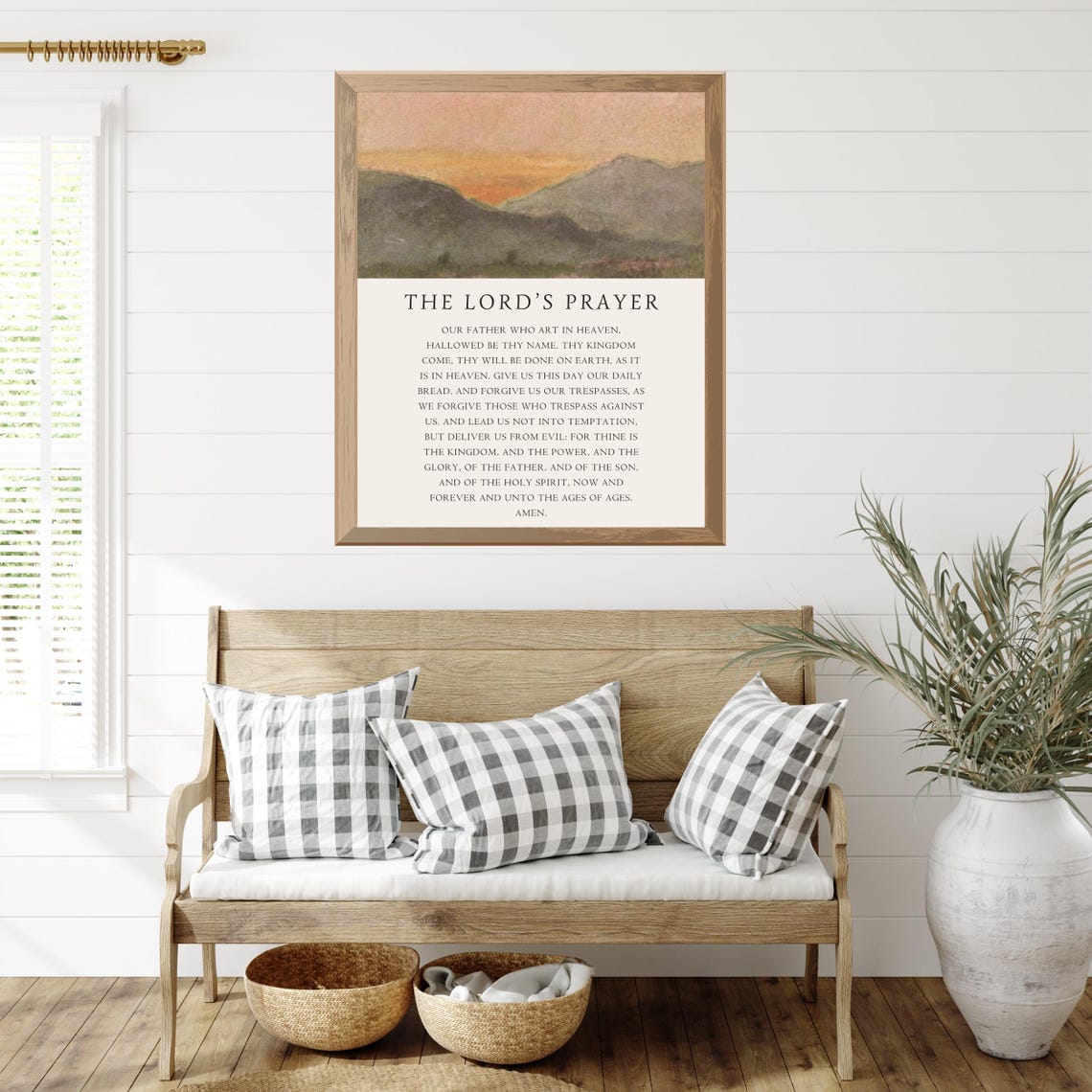 The Lord's Prayer Printable Wall Art, Christian Wall Art, Prayer ...