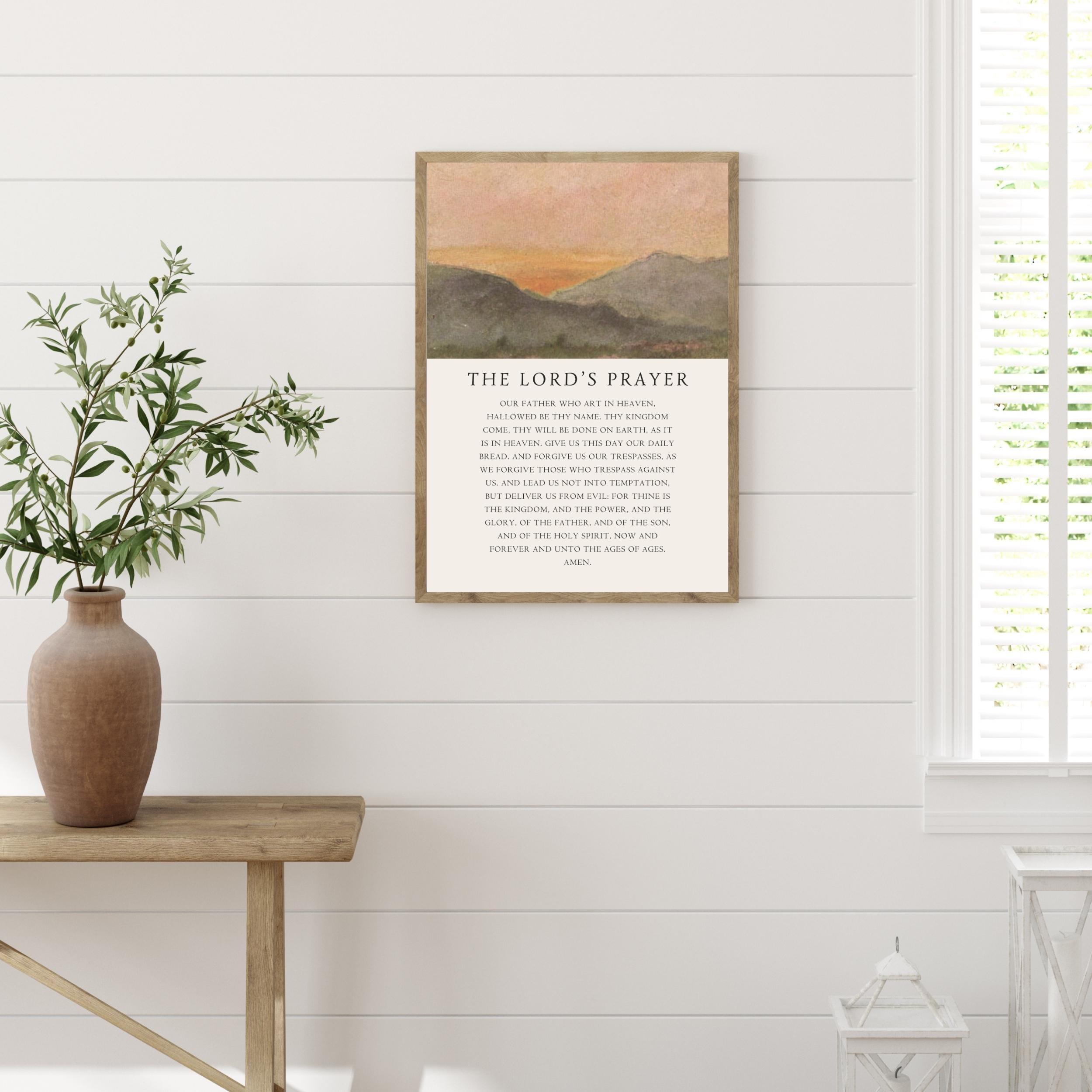 The Lord's Prayer Printable Wall Art, Christian Wall Art, Prayer ...