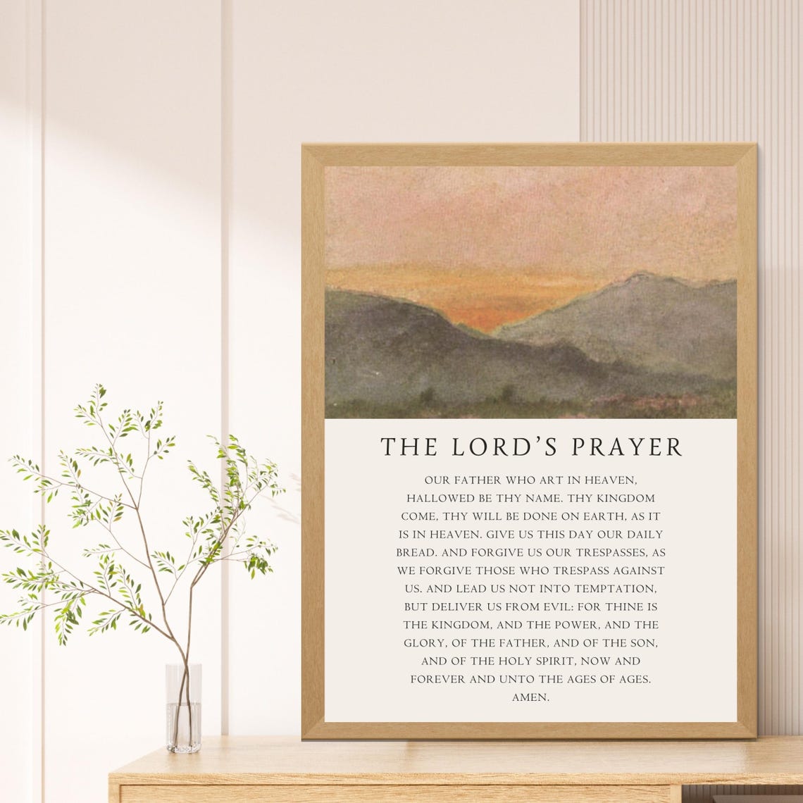 The Lord's Prayer Printable Wall Art, Christian Wall Art, Prayer ...