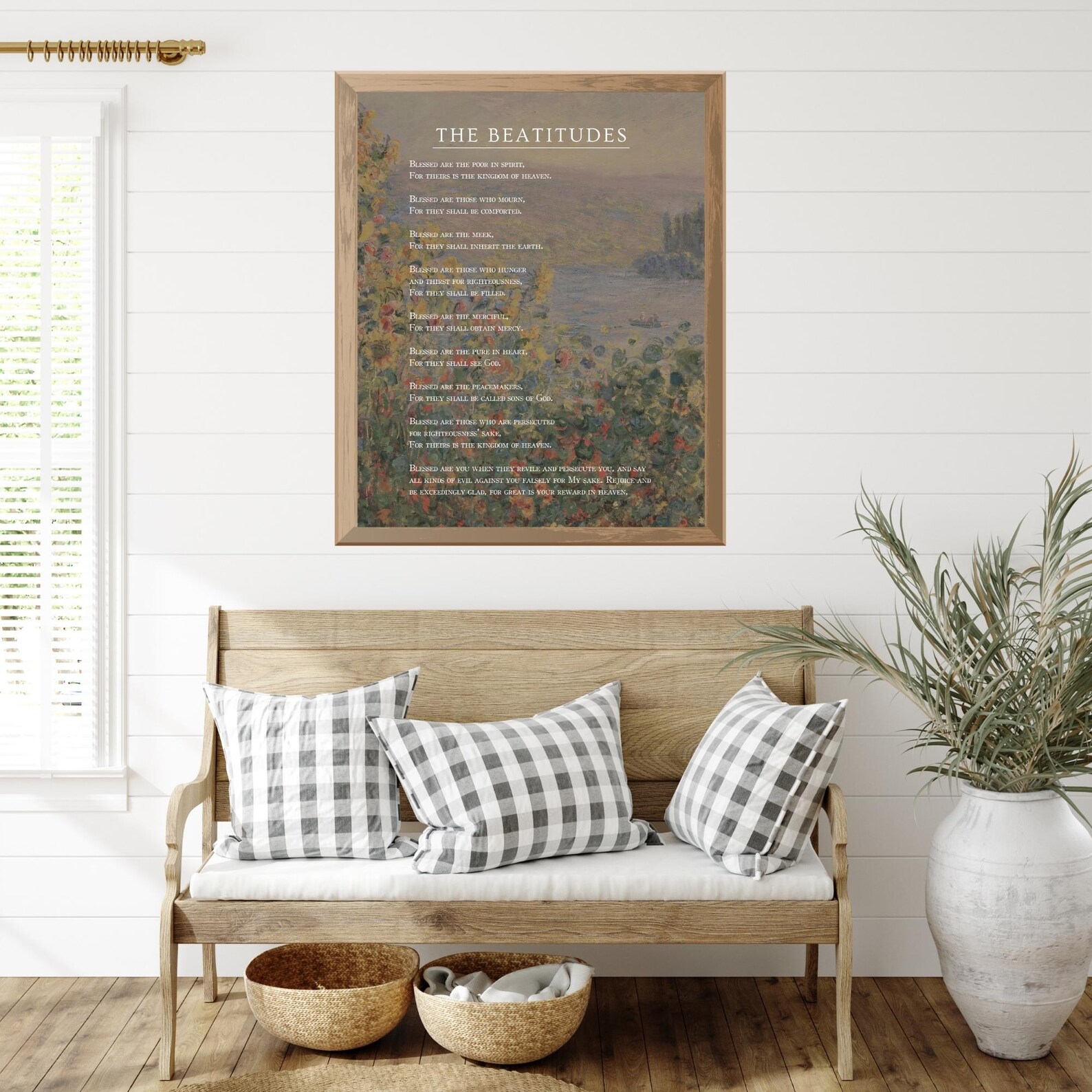 The Beatitudes Poster, Matthew 5 Sermon on the Mount, Encouraging Bible ...