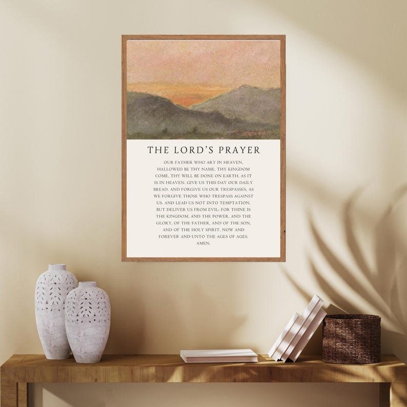The Lord's Prayer Printable Wall Art, Christian Wall Art, Prayer ...