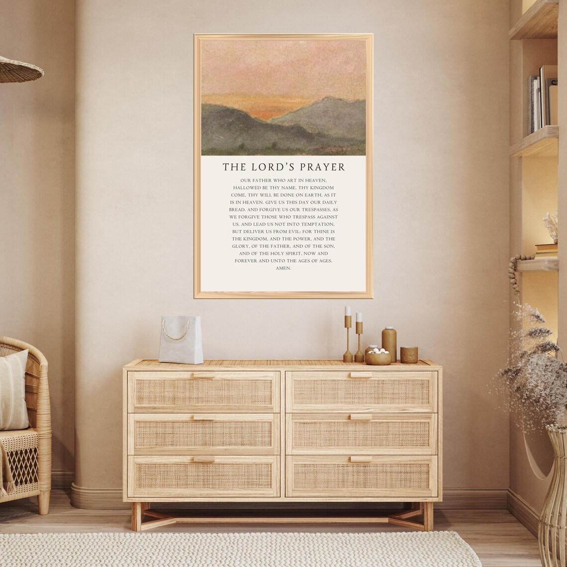 The Lord's Prayer Printable Wall Art, Christian Wall Art, Prayer ...