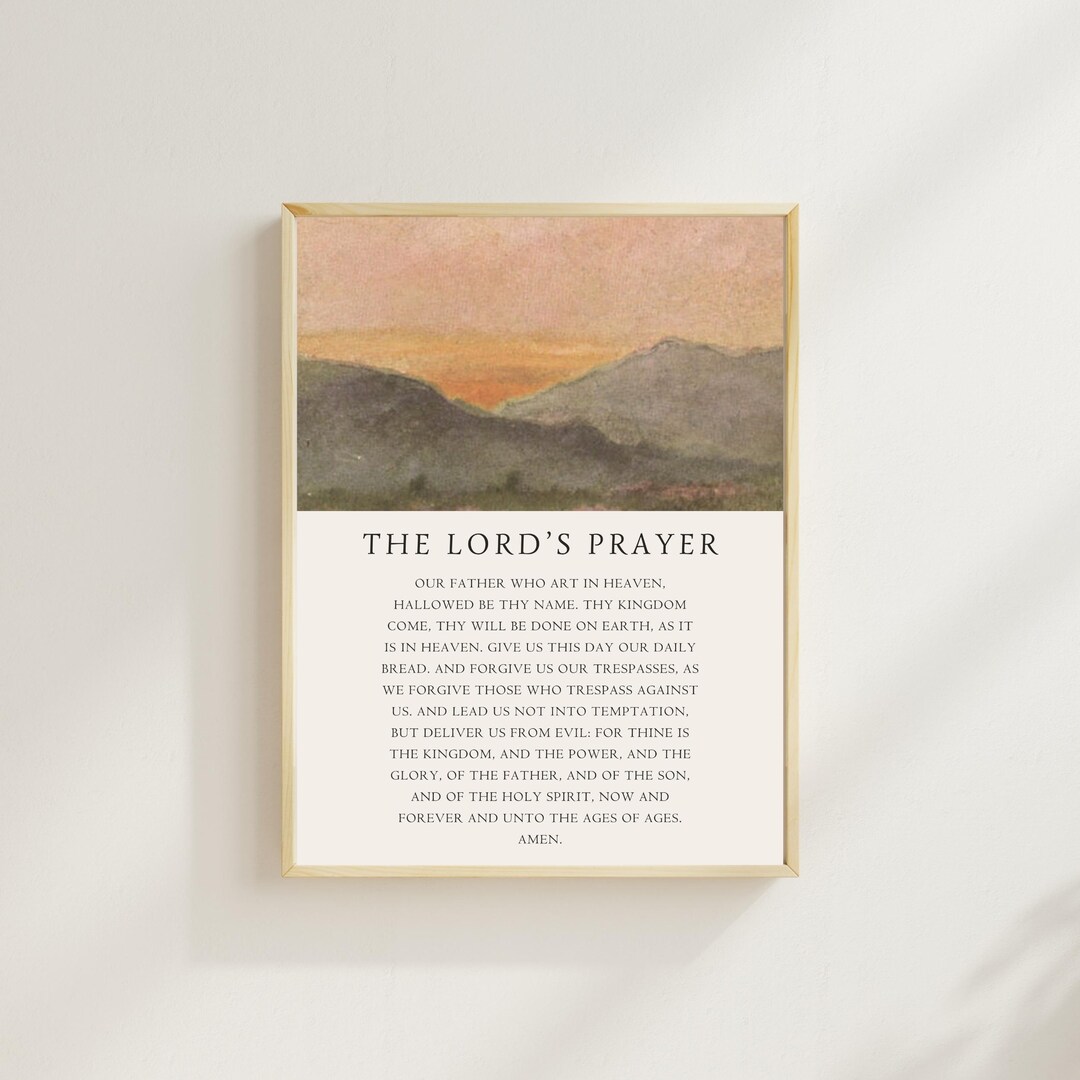 The Lord's Prayer Printable Wall Art, Christian Wall Art, Prayer ...