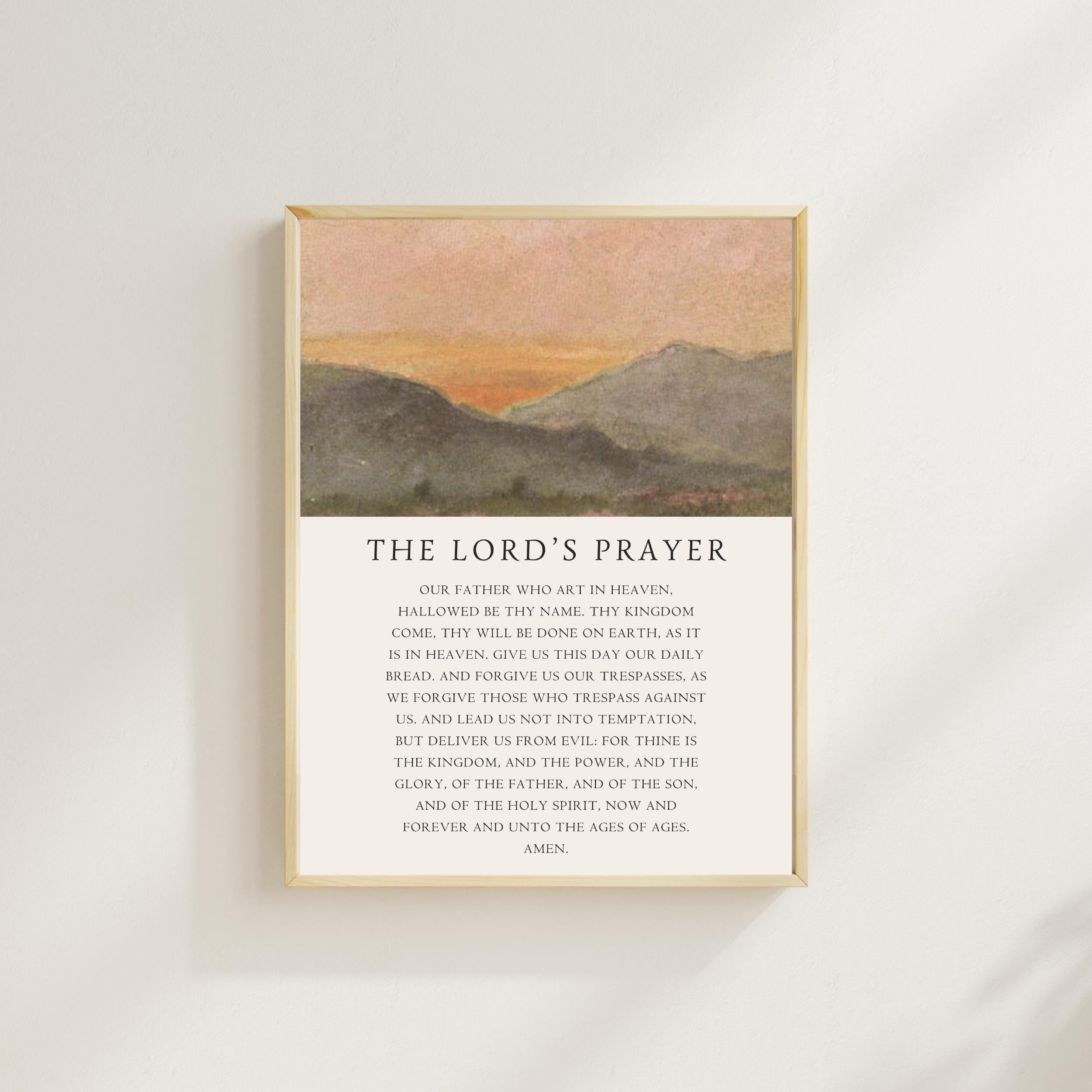 The Lord's Prayer Printable Wall Art, Christian Wall Art, Prayer ...