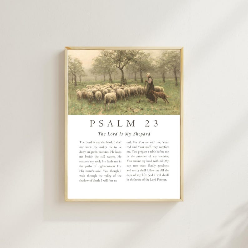 Psalm 23 Wall Art, Psalm 23 the Lord is My Shepherd Bible Verse Poster ...