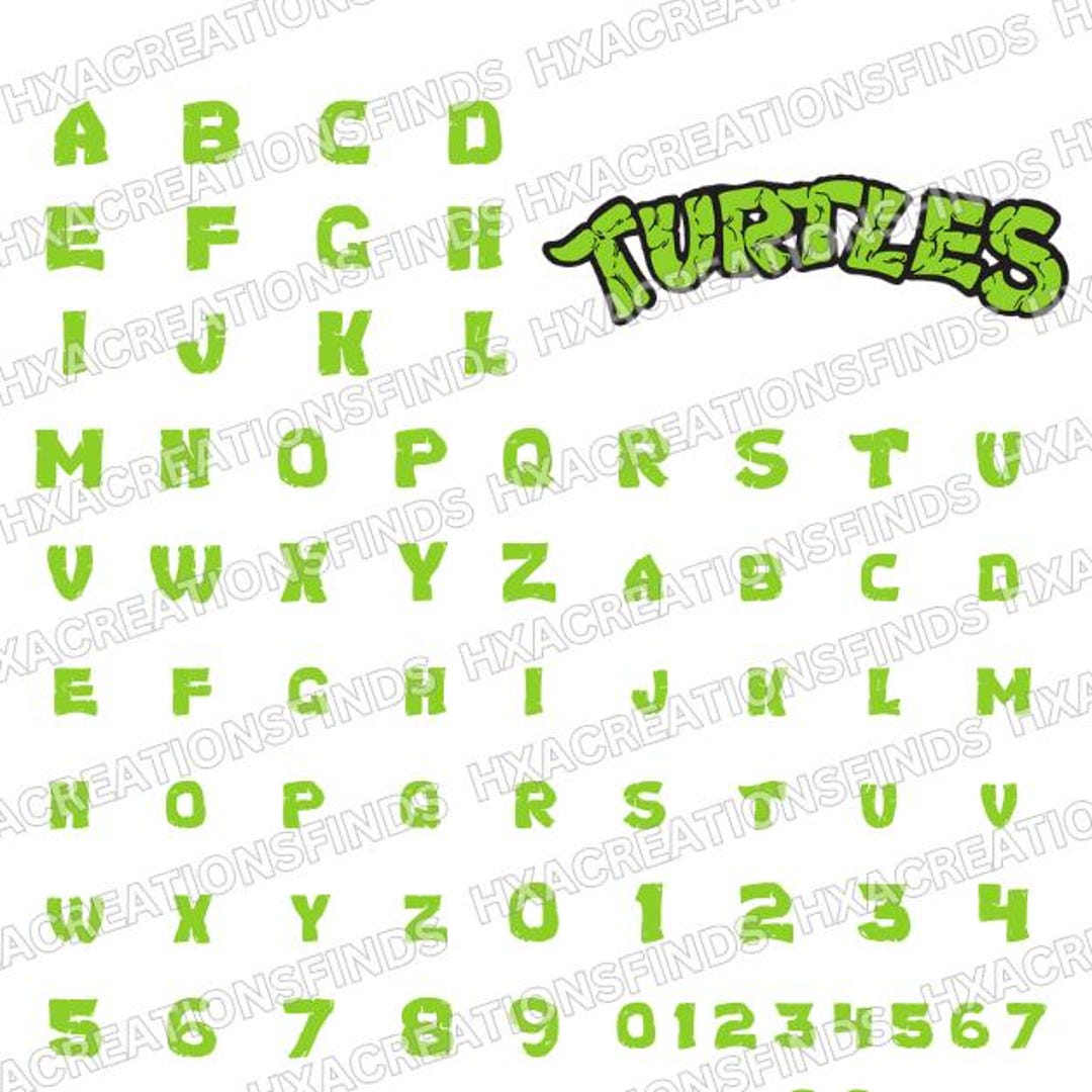 Turtles Font Svg Files for Cricut and Silhouette, Birthday Font Ttf ...